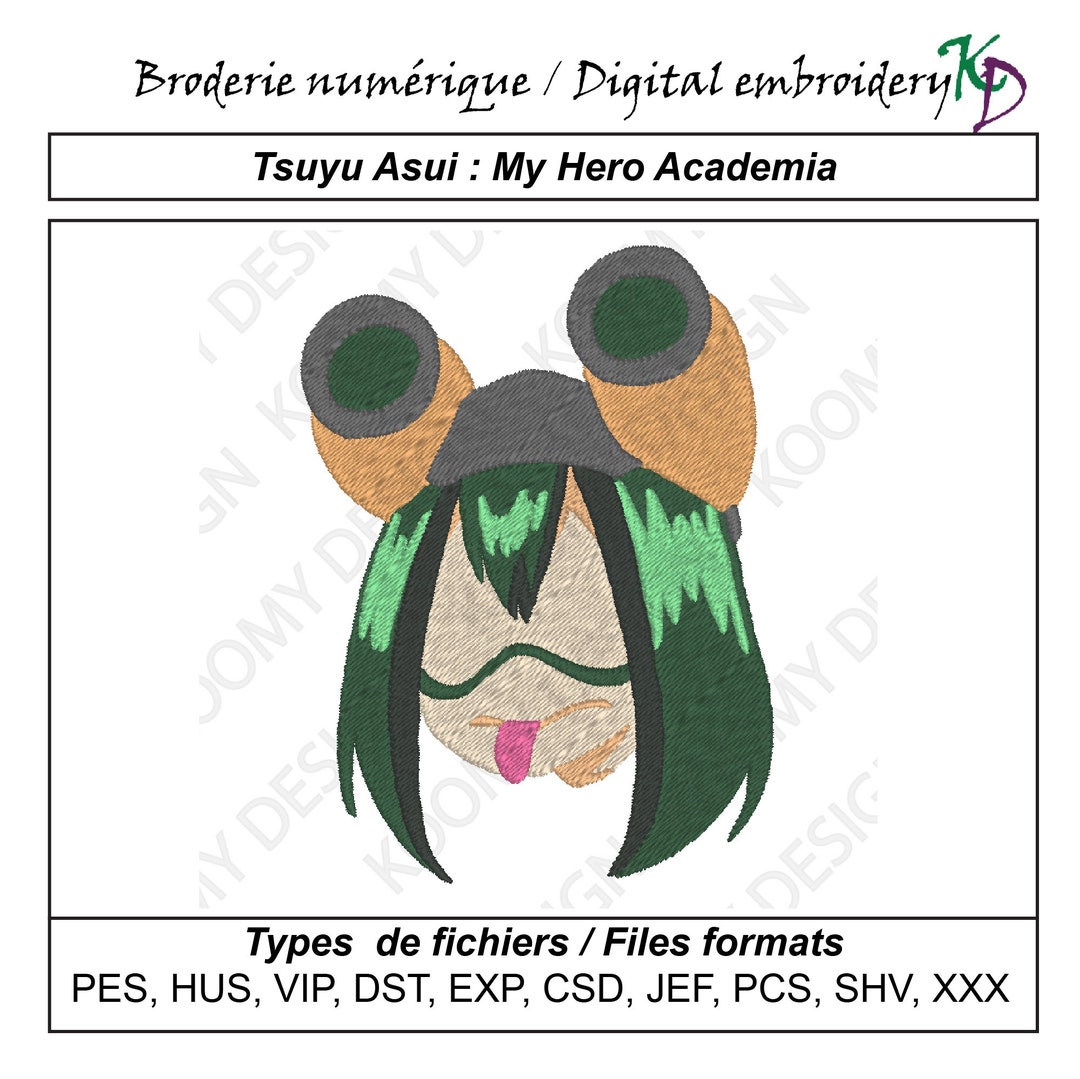 Tsuyu: My Hero Academia 4x4 Digital Embroidery - Etsy