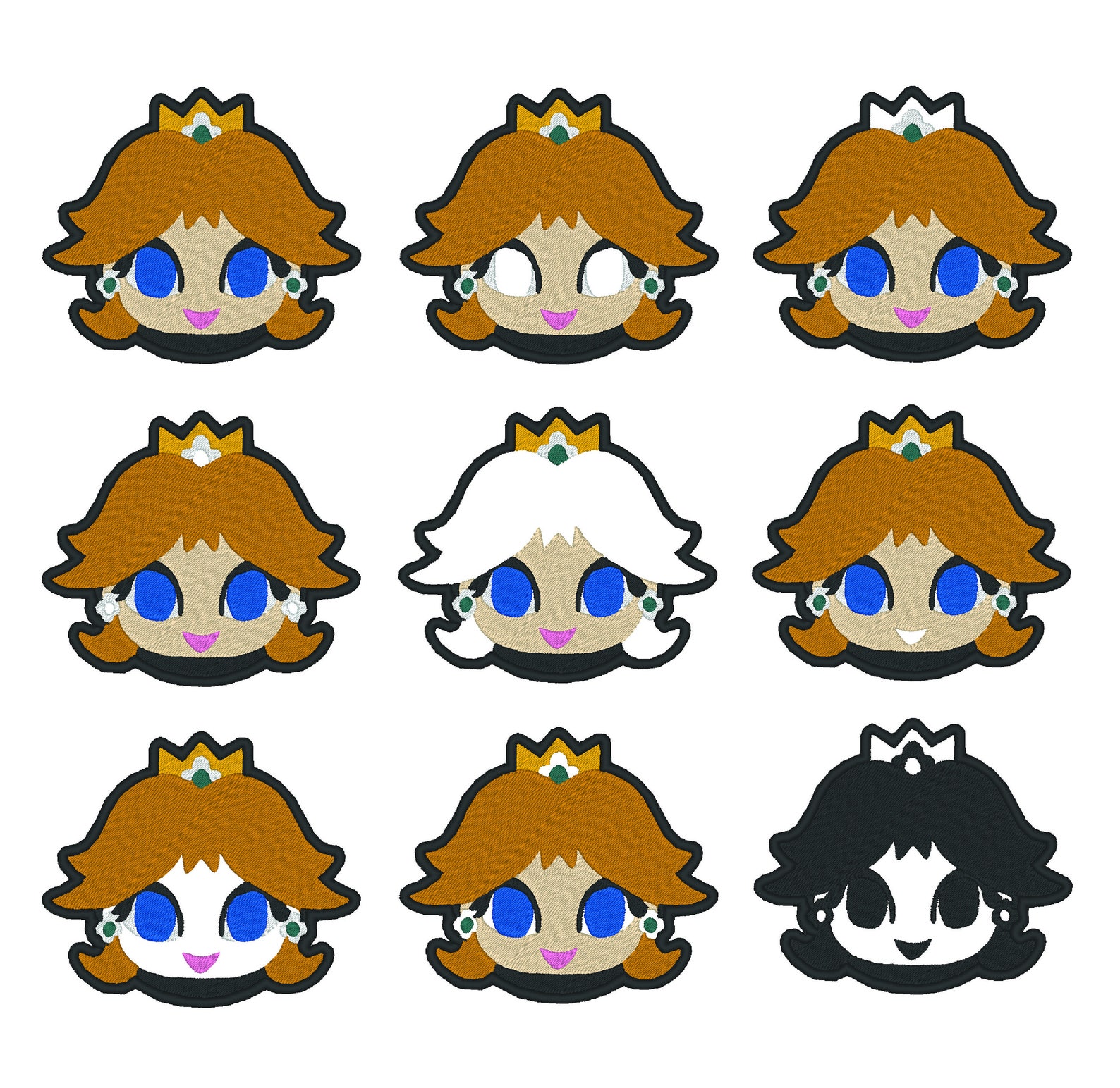 Daisy: Super Mario Bros Digital embroidery 4x4 | Etsy