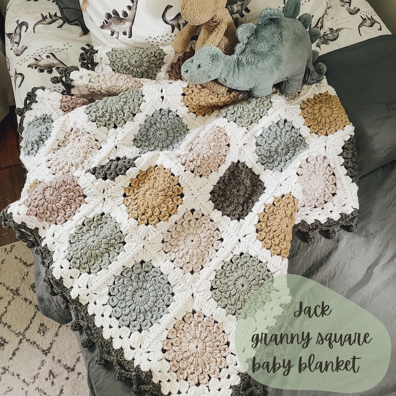 Jack Granny Square Crochet Blanket Granny Square Blanket Boy - Etsy