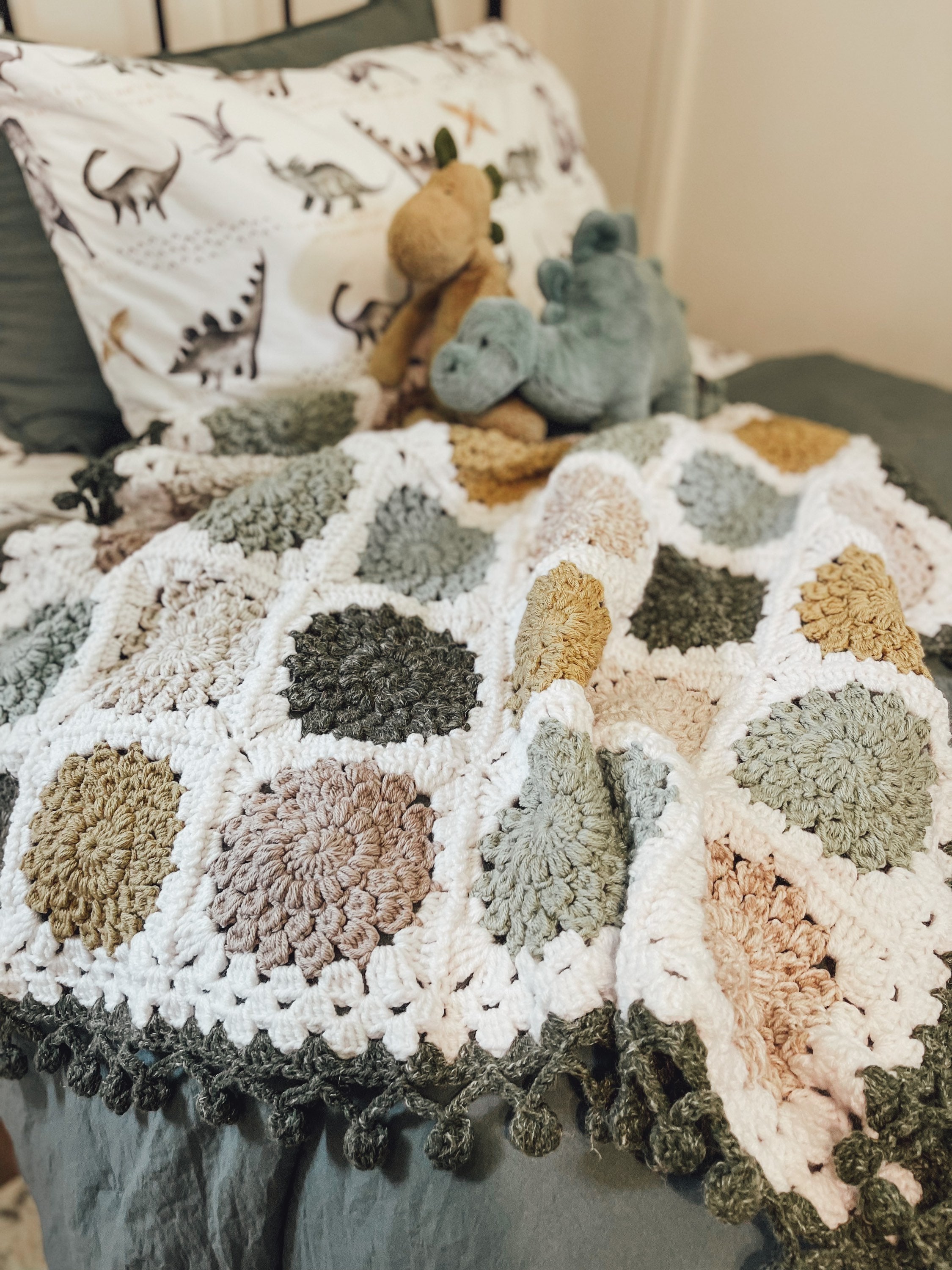 Jack Granny Square Crochet Blanket Granny Square Blanket Boy - Etsy