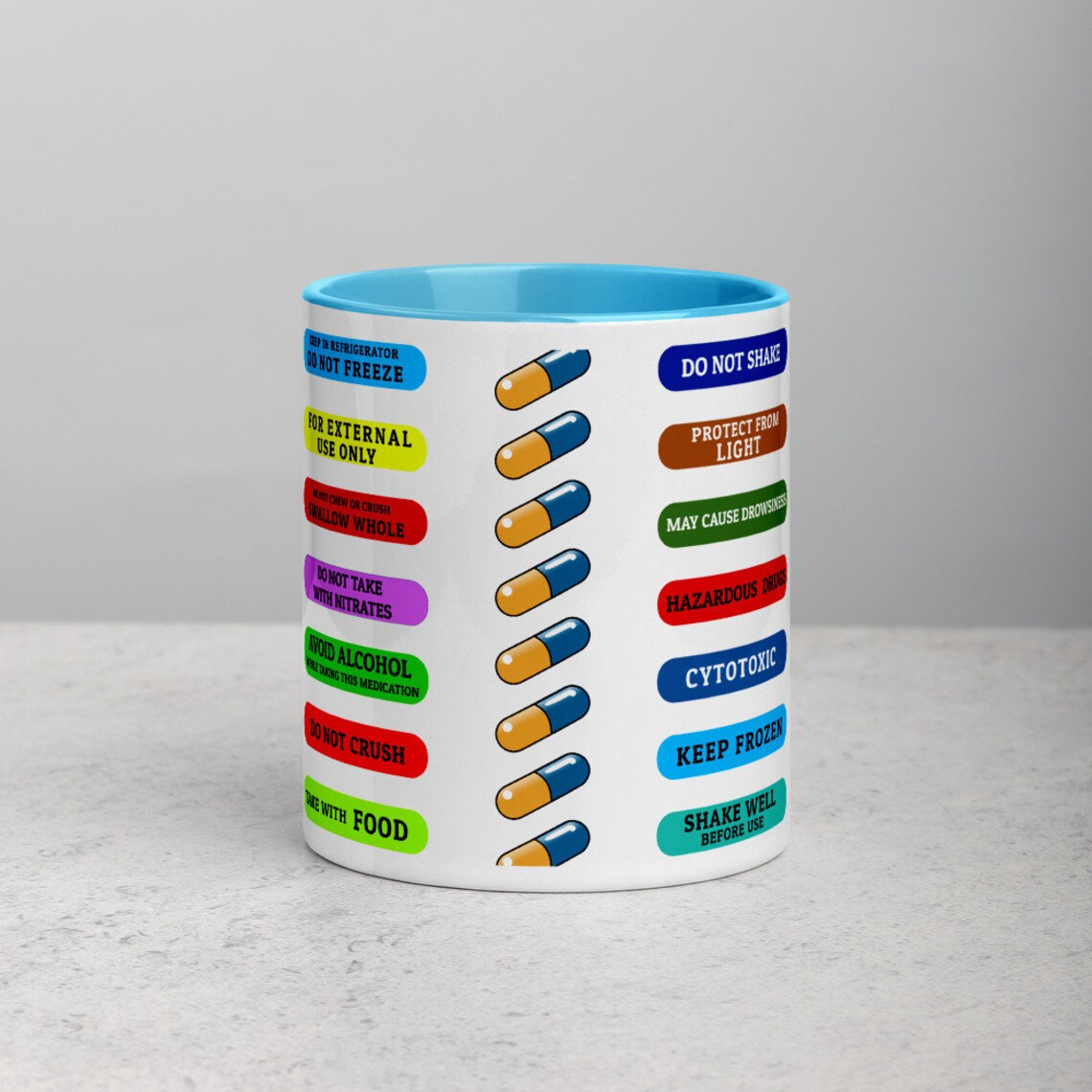 Medication Warnings Stickers 11 Oz Cup With Color Options - Etsy