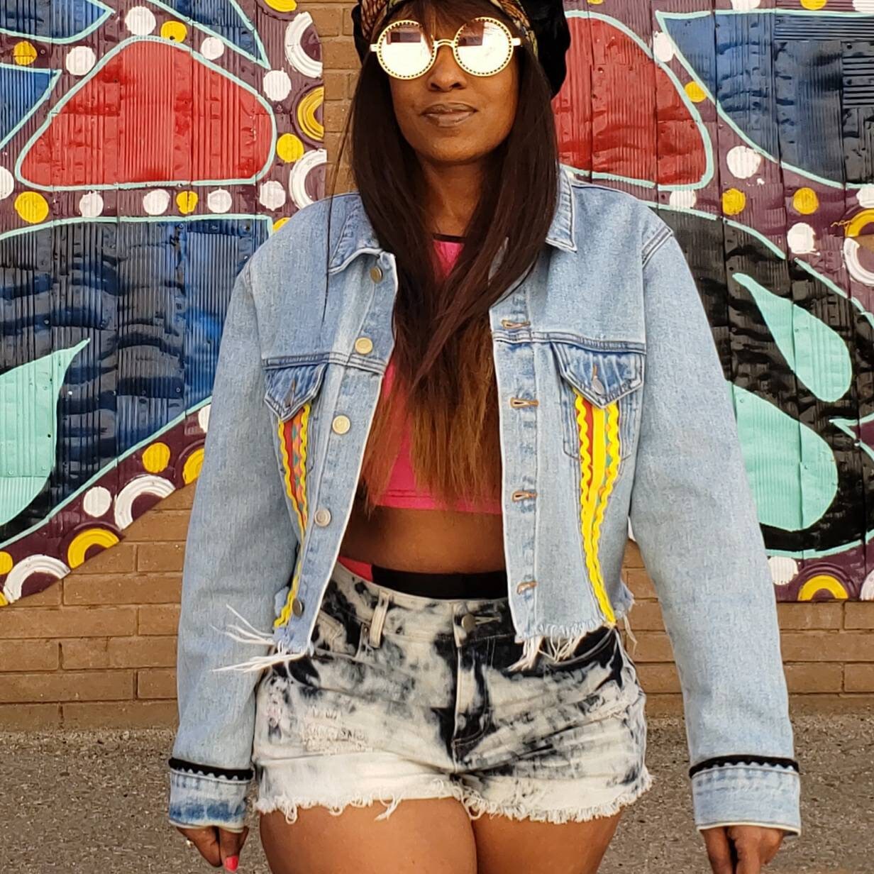 Salt N Pepa Hip Hop Themed Custom Painted Embroidered Denim Jacket 80's ...