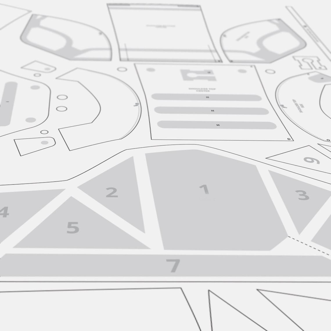 Vengeance Arm, Shoulder and Collar Armor Foam PATTERN / TEMPLATE - Etsy