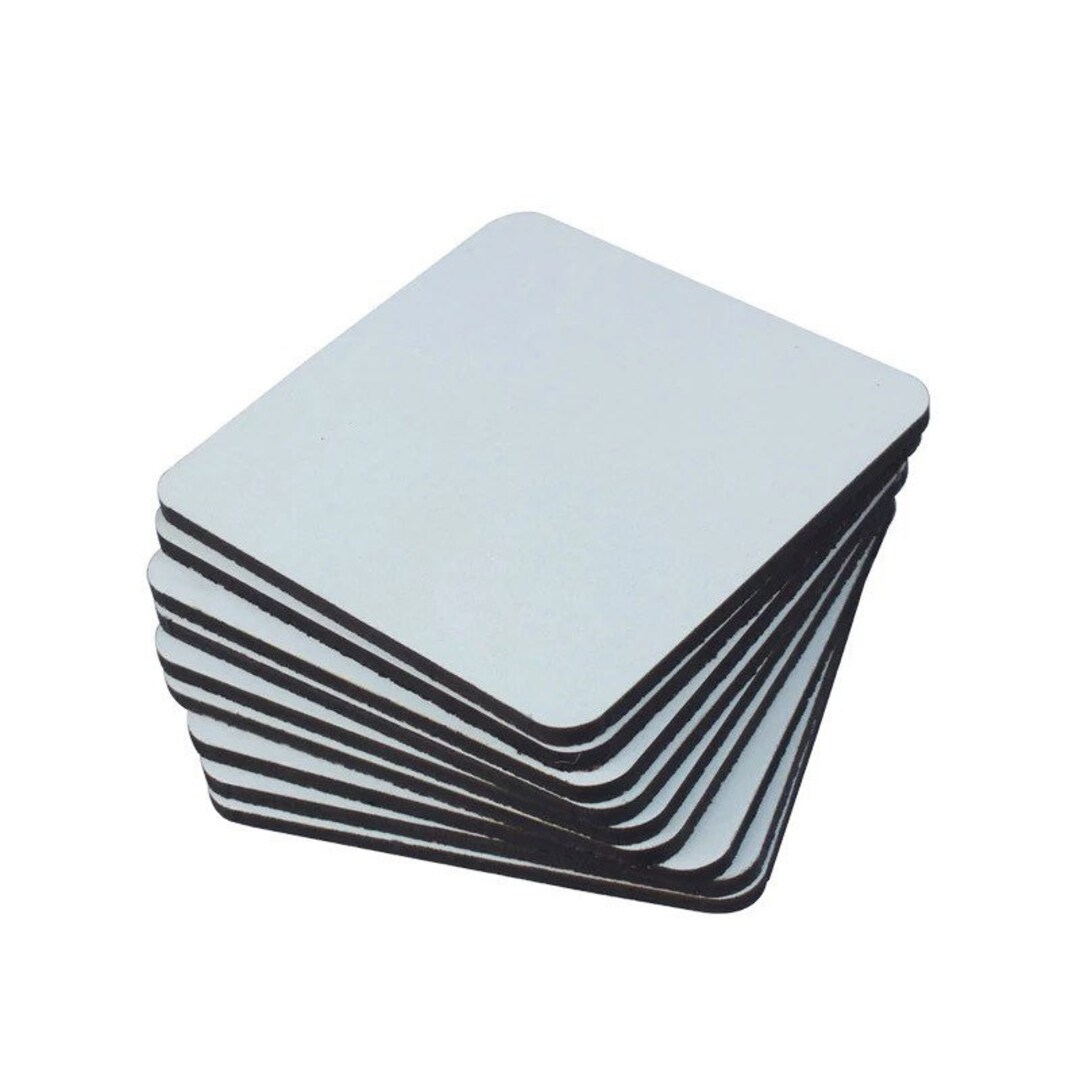 10 Pack Blank Square Coasters for Sublimation Printing Black Non Slip ...