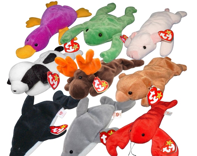 Ty "original 9" BBOC Beanie Babies, Complete Set Rare and Hard to Find ...