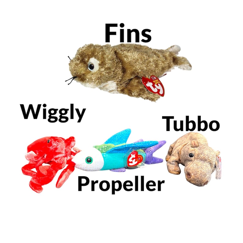 Ty Beanie Babies Manny, Tusk, Bubbles, Speedy, Happy, Lips, Oriel ...