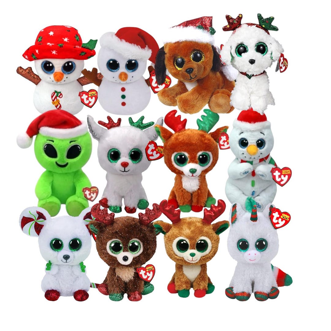 Ty Beanie Boos Holiday Christmas 6” Reindeer, Snowman, Dog, Sugar ...