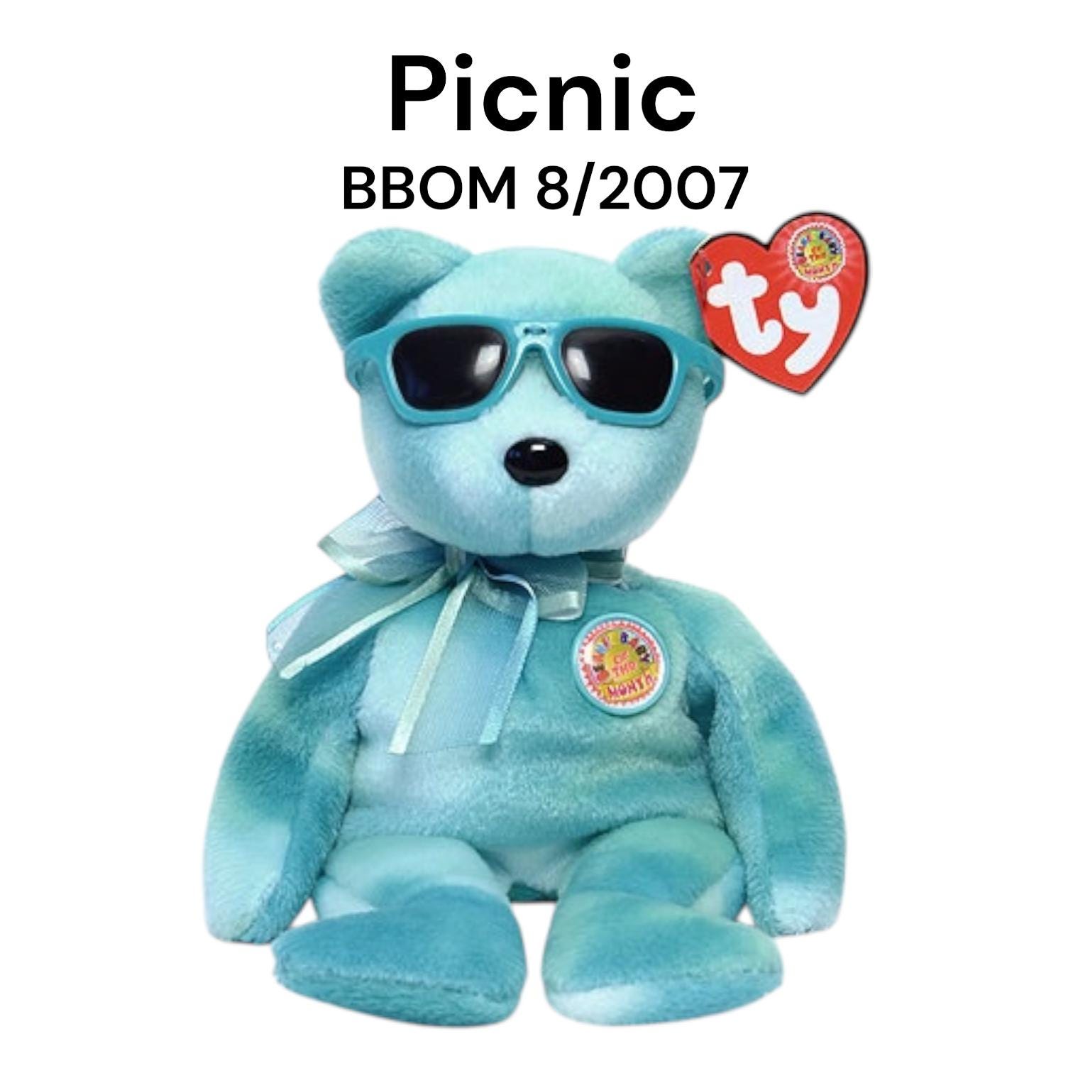 Ty Beanie Babies Bears BBOM Dabbles, Picnic, Popcorn, Comet, Astra ...