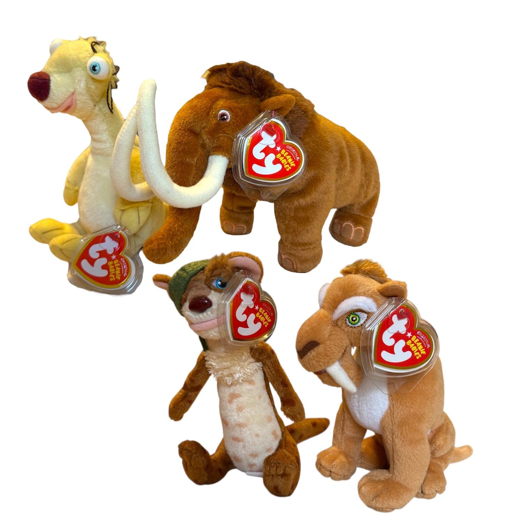 Ty Beanie Babies Ice Age Diego, Manny, Sid, Buck - Etsy