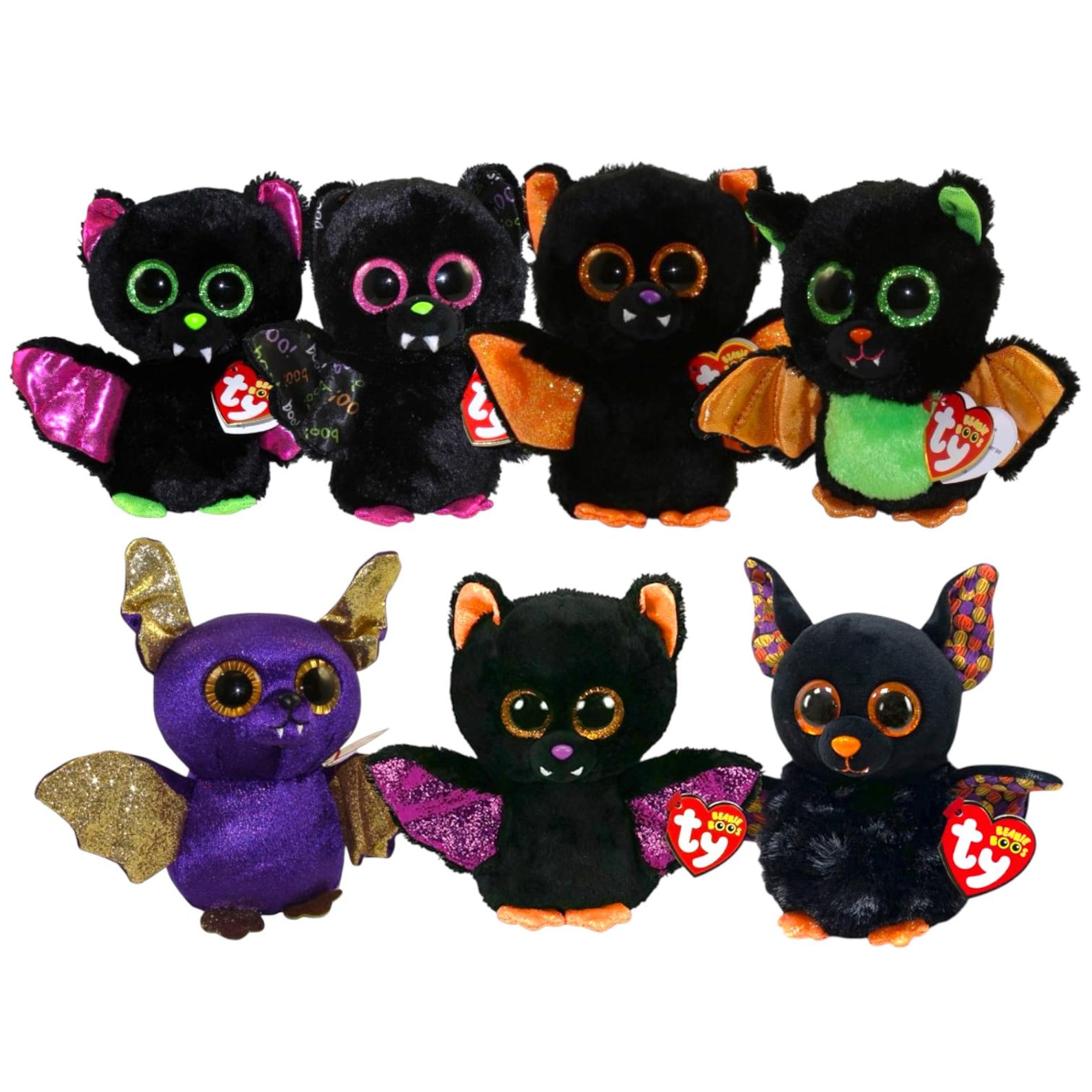 Ty Beanie Boo’s Bats Halloween Beanie’s Count, Radar, Raven, Beastie ...