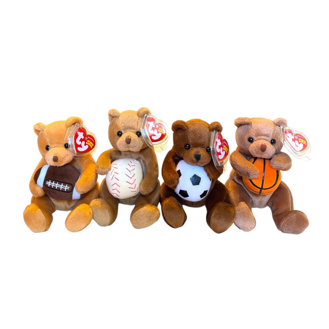 Ty Beanie Babies Sports Bears Shortstop, Hoops, Blitz, Sweeper - Etsy