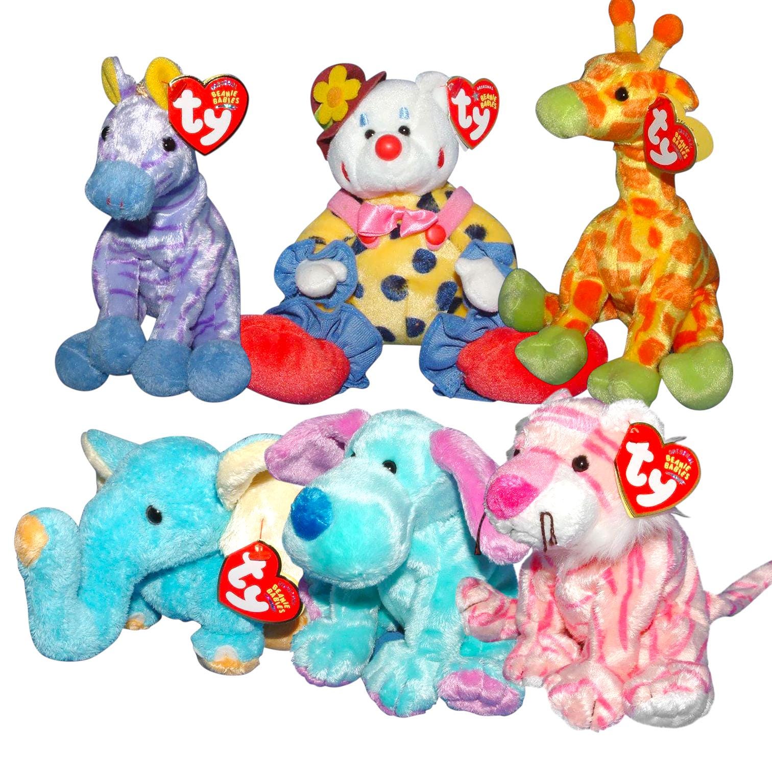 Ty Beanie Babies Circus Collection Juggles the Clown Bear, Mystique ...
