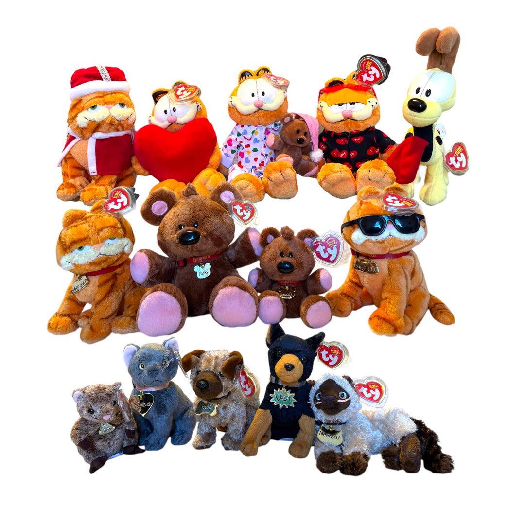 Ty Beanie Babies Garfield and Friends Pooky Bear, Pooky Buddy, Louis ...