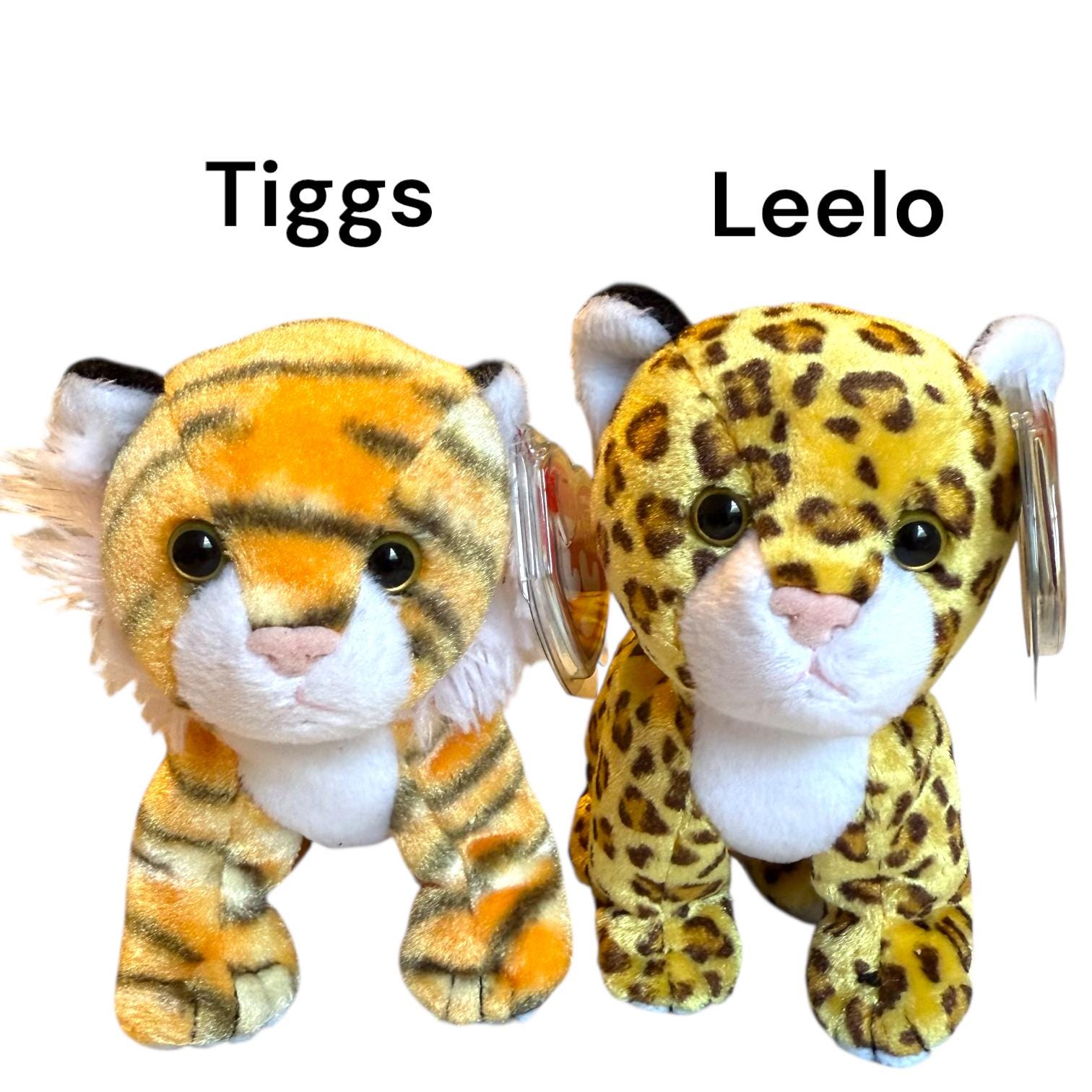 Ty Beanie Babies Leopards, Tigers Cheetahs Big Cats, Linah, Teegra ...