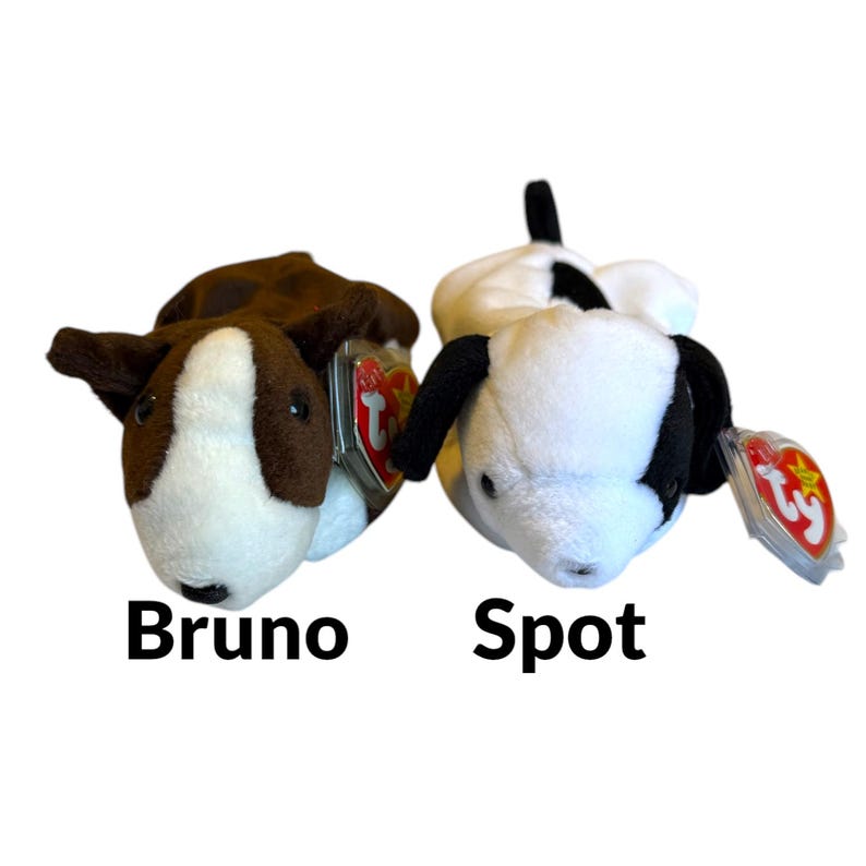 Ty Beanie Babies Dogs Doby, Dotty, Sparky, Pugsly, Wrinkles, Bernie ...