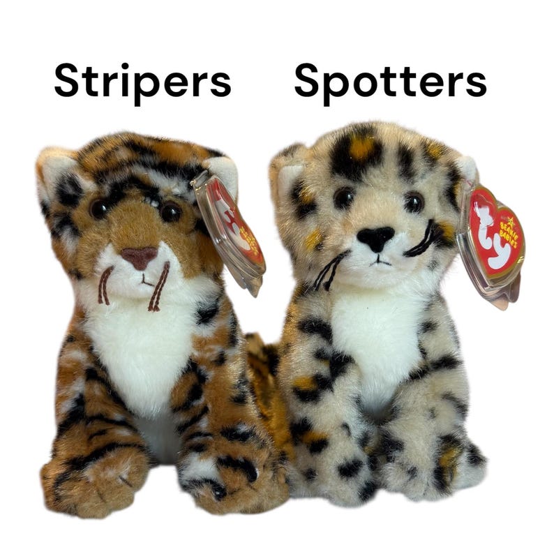 Ty Beanie Babies Leopards, Tigers Cheetahs Big Cats, Linah, Teegra ...