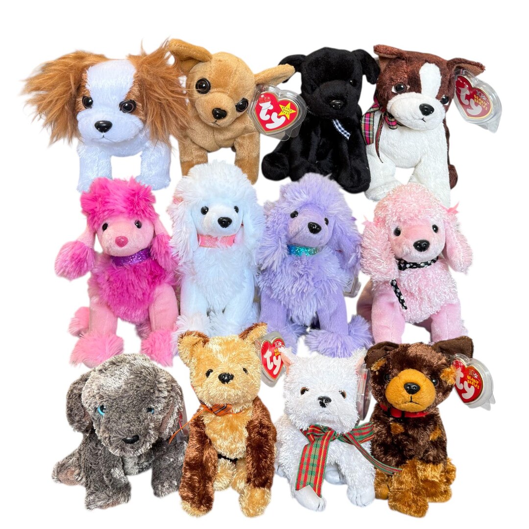 Ty Beanie Babies Dogs Poodle’s Ohh-la-la, Demure, Brigitte, L’amore ...