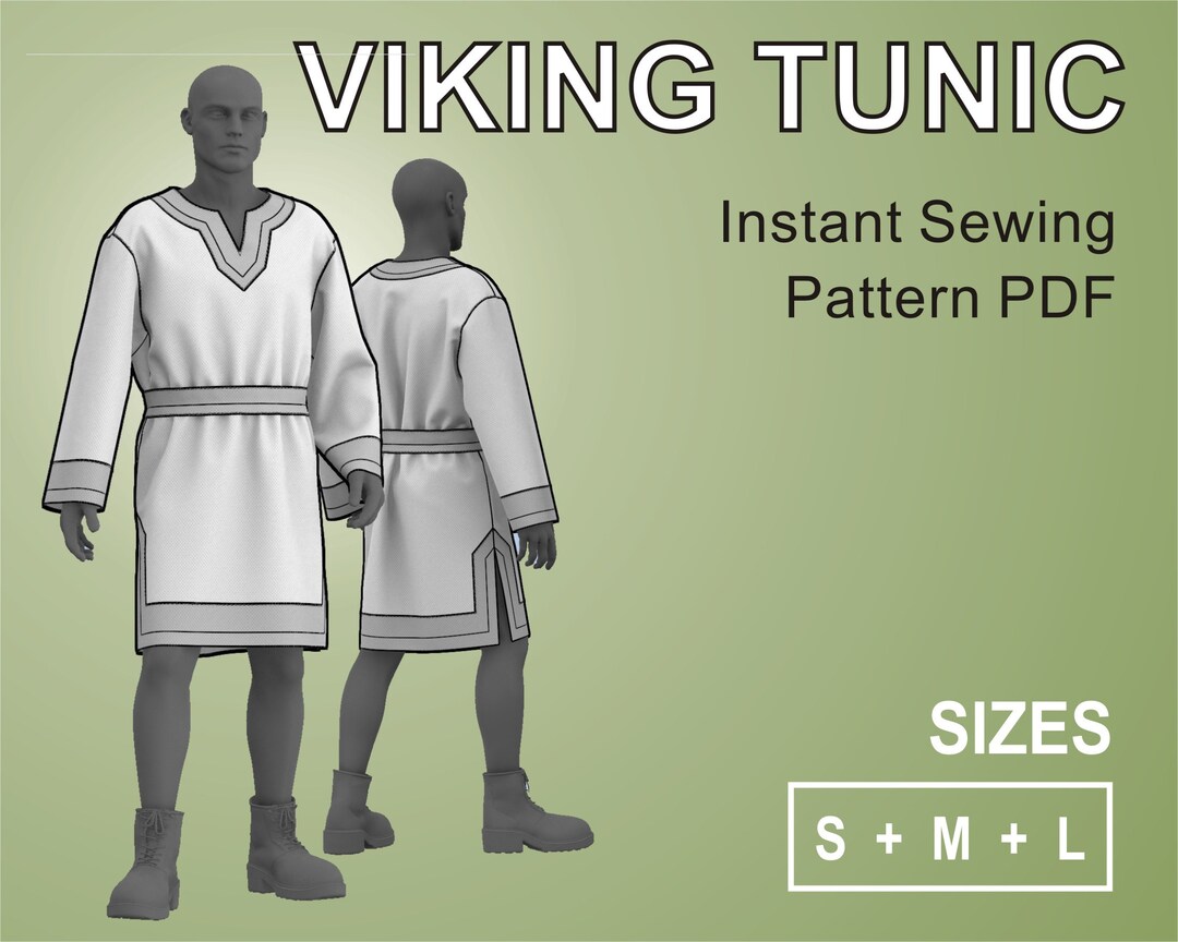 Viking Tunic Medieval Ancient Robe PDF Sewing Pattern - Etsy