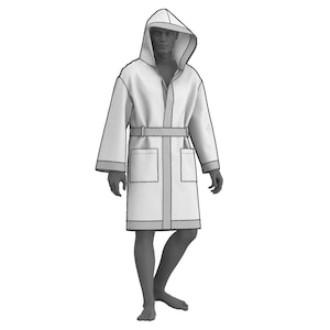 Simple Hooded Coat for Men Boxers Robe Easy Coat Without Lining ...