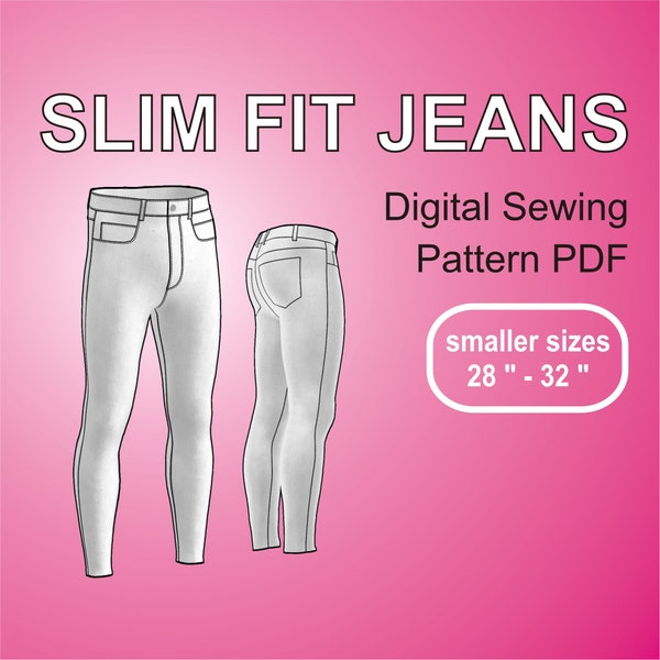 Mens Slim Fit Pants Pattern - Etsy