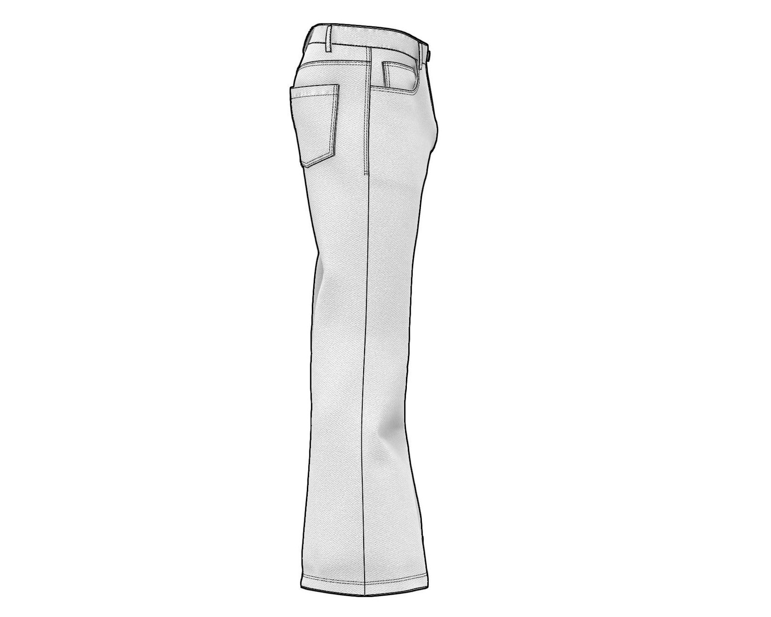 Flared Jeans - Bootcut Pants - Retro 5 Pocket Style - Bell Bottom ...