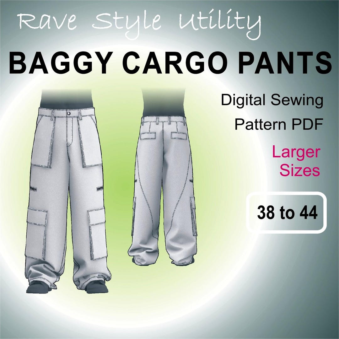Baggy Cargo Pants - Oversized Rave Pants With Twisted Leg- Wide Utility ...