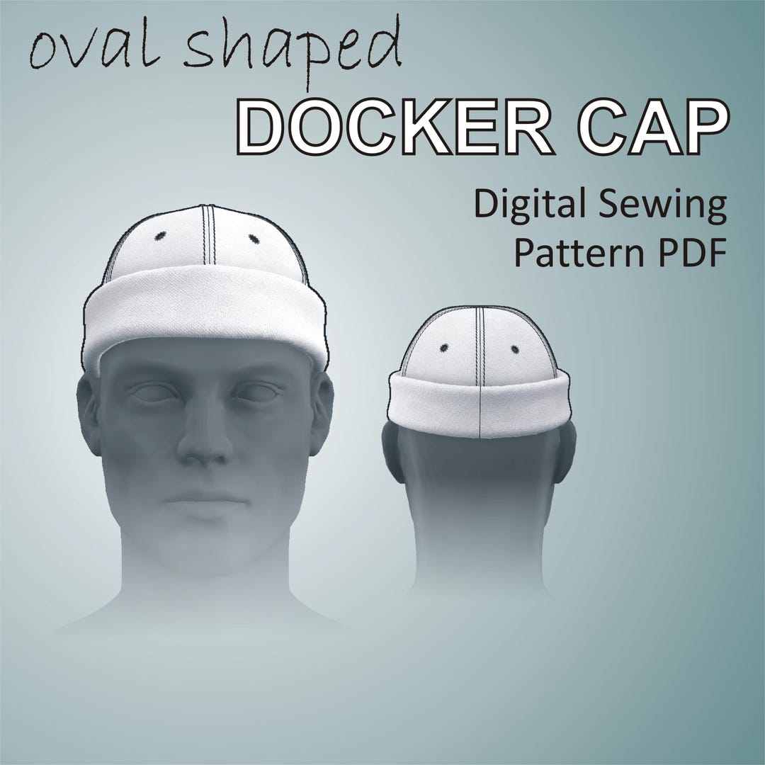 Docker Cap Sewing Pattern PDF for Woven Fabric With 6 Panels, Cuff and ...