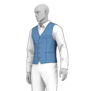 Medium Sizes Classic Vest Pattern for Men Waistcoat Man M + L + XL (US ...