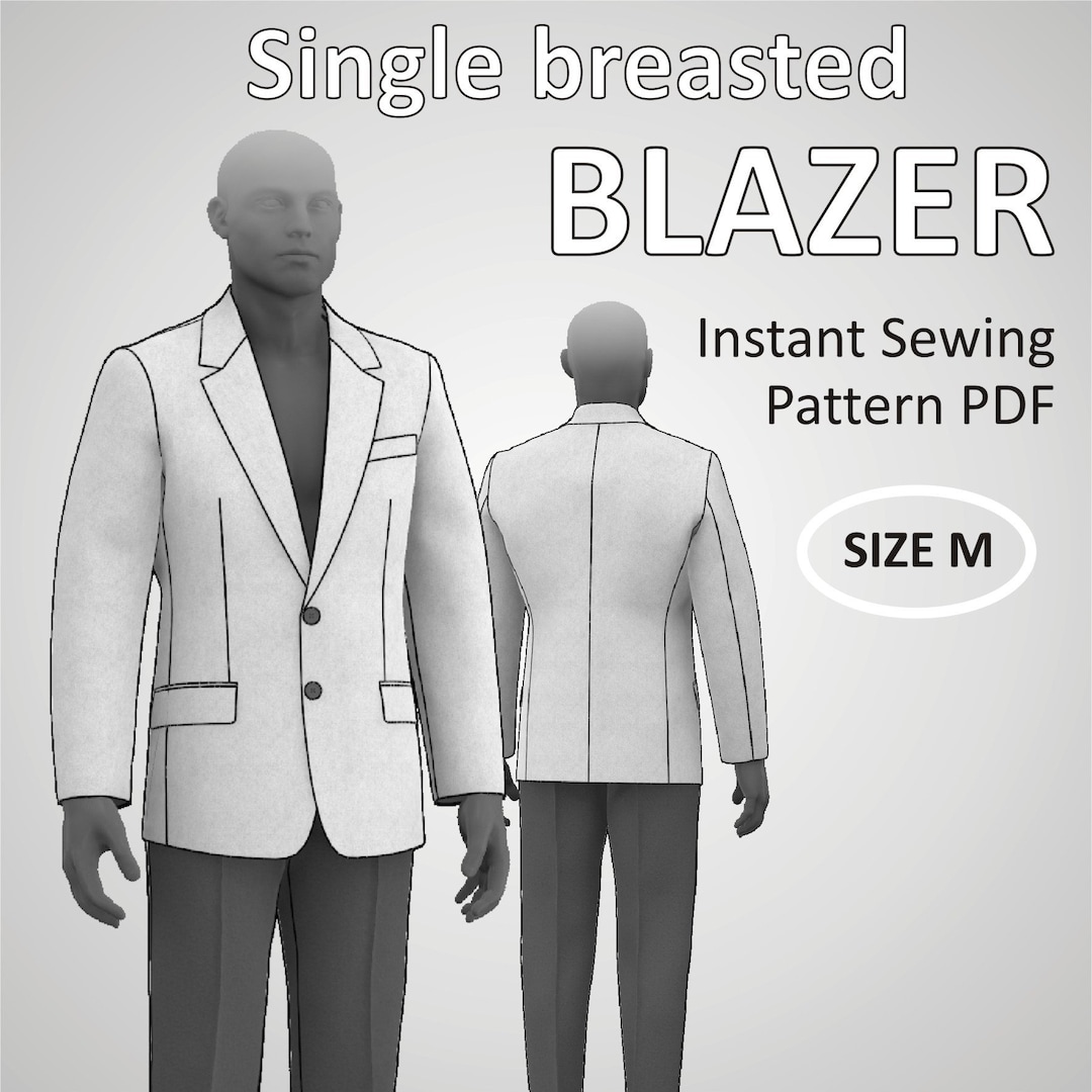 Size M (US40) Mens Blazer Classic Suit Jacket for Men With Lapel and ...