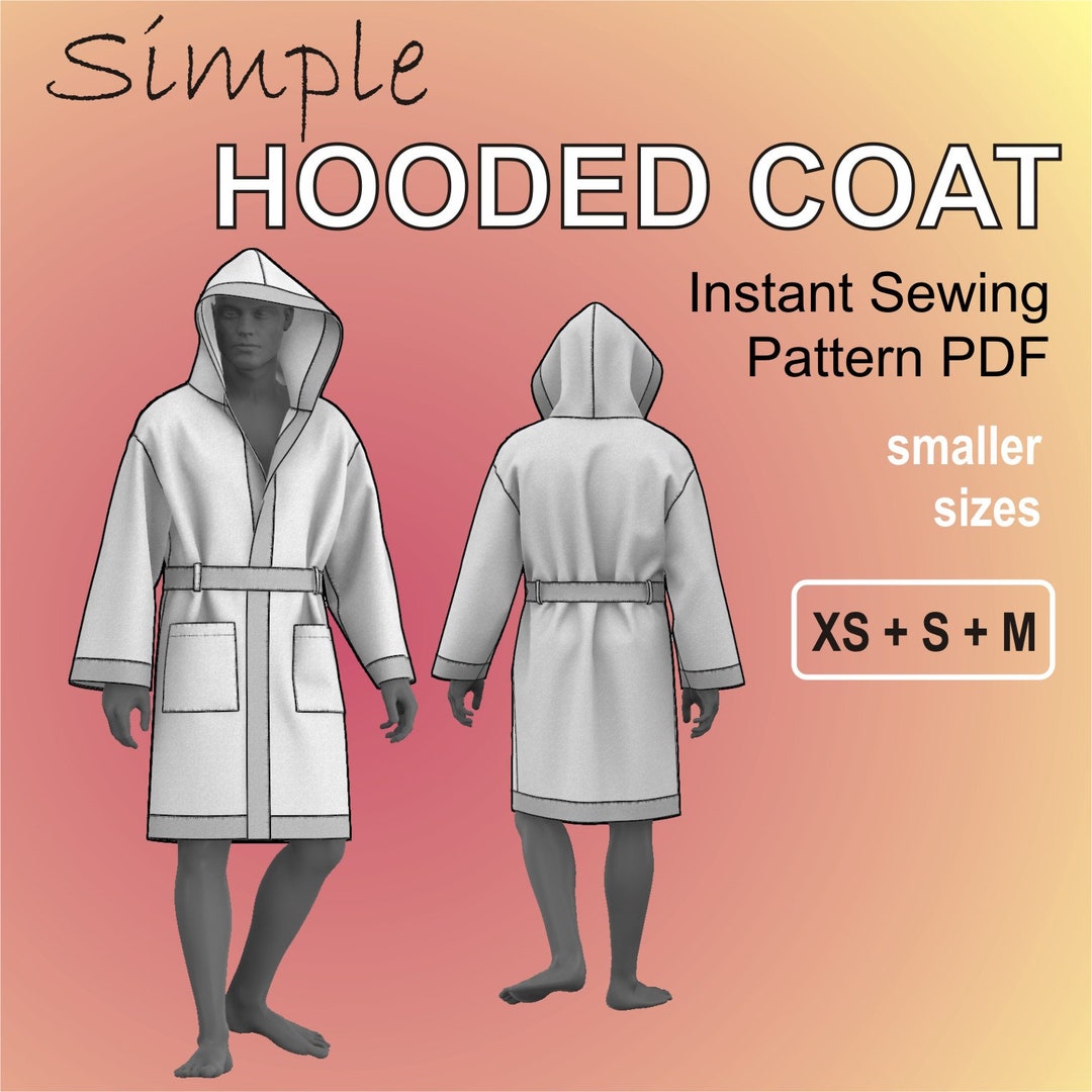 Simple Hooded Coat for Men Boxers Robe Easy Coat Without Lining ...