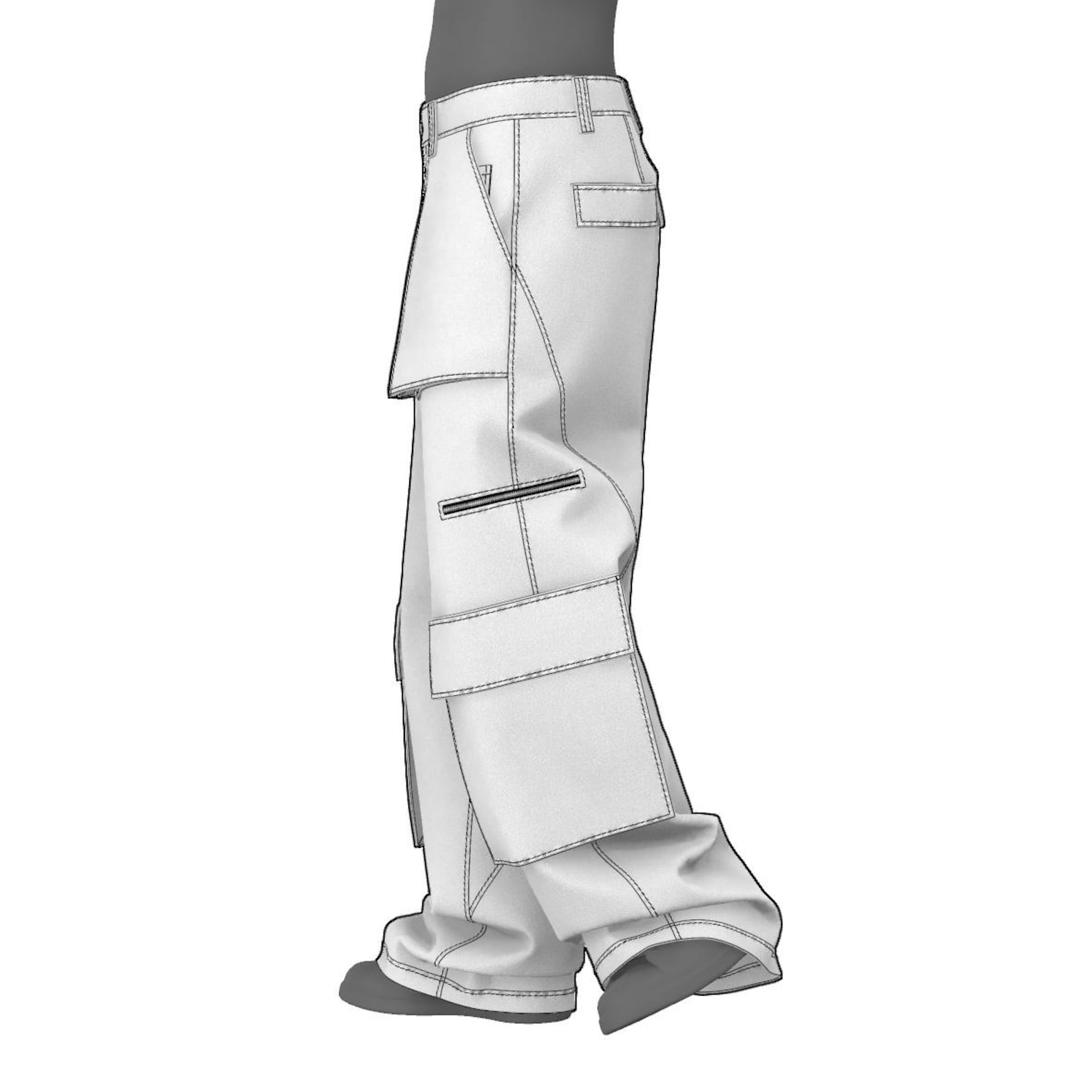 Baggy Cargo Pants - Oversized Rave Pants With Twisted Leg- Wide Utility ...