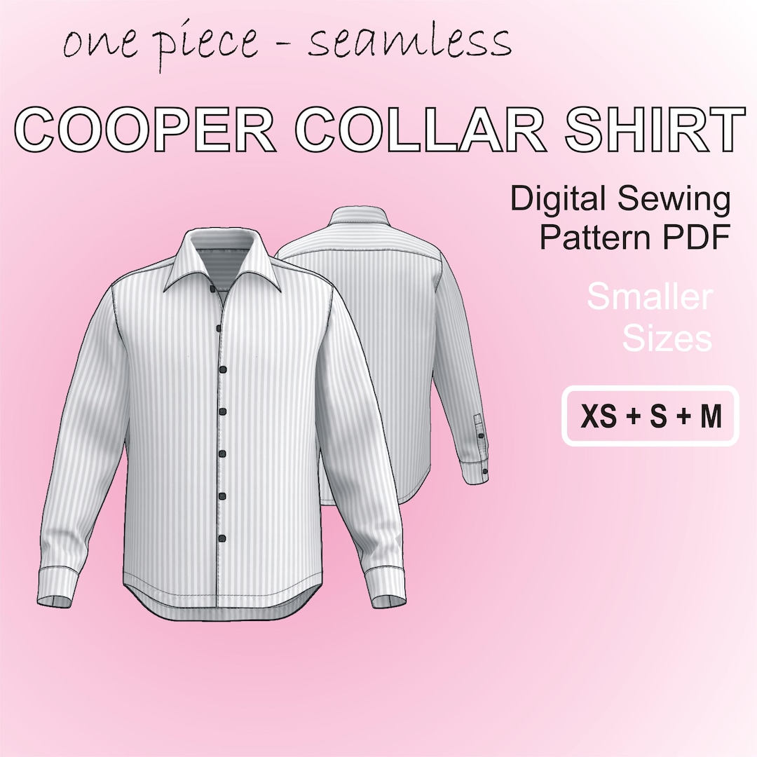 Cooper Collar Shirt for Men Shirt Without Neck Seam- Smaller Sizes - XS ...