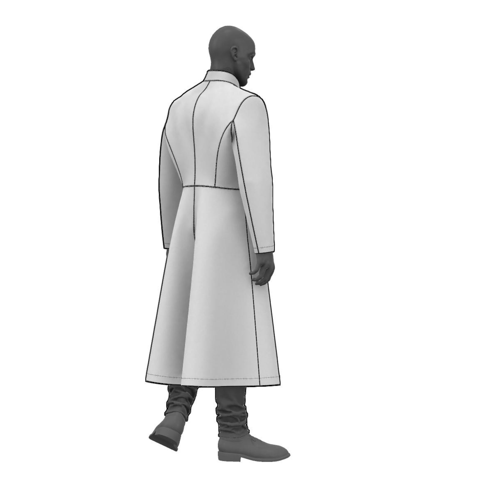 Size M - Neo Cassock Coat for Men - Priest Style / Sherwani Inspired ...