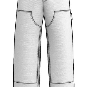 Carpenter Jeans Double Knee Workwear Jeans Utility Pants Wide Leg Loose ...