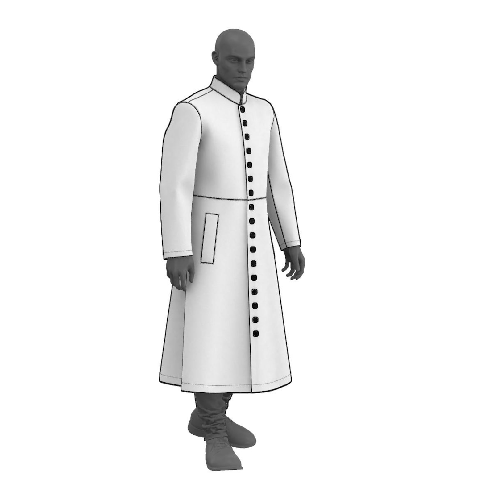 Size M - Neo Cassock Coat for Men - Priest Style / Sherwani Inspired ...