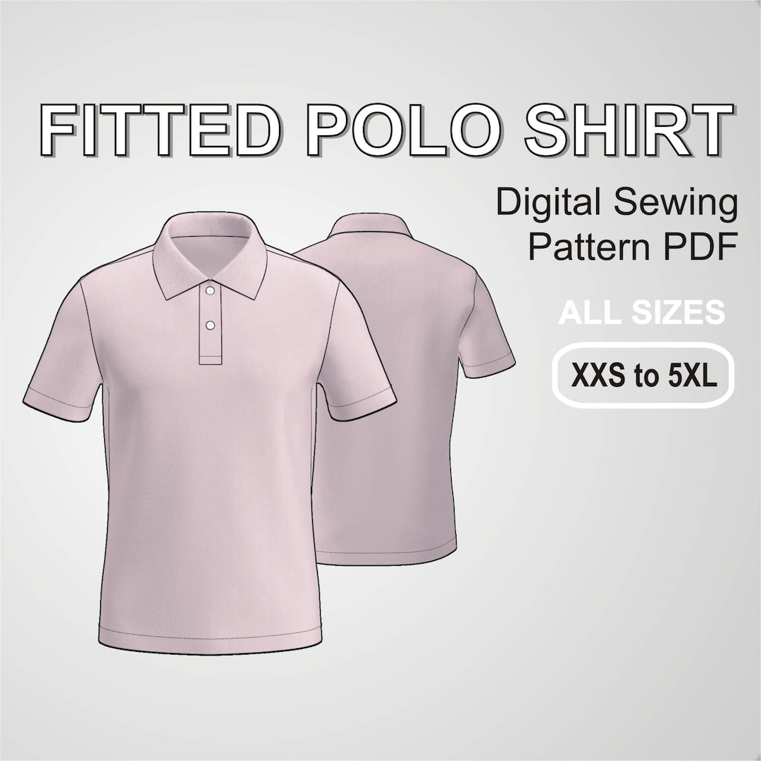 Fitted Polo Shirt - Sewing Pattern PDF - Tennis Golf Shirt - All Sizes ...