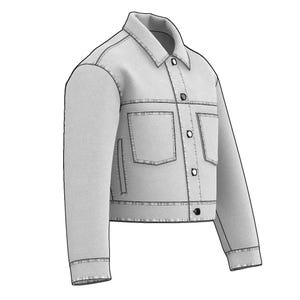 Cropped Denim Jacket for Men - Jean Jacket - Digital Sewing Pattern PDF ...