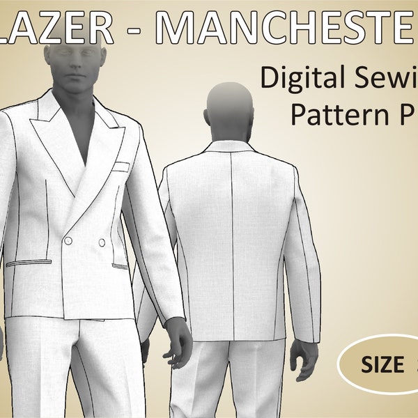 Mens Double Breasted Suit Sewing Pattern - Etsy
