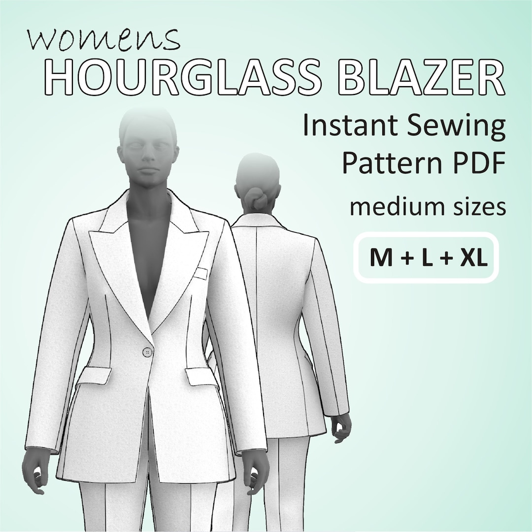 Hourglass Blazer Feminine Suit Jacket for Women With Lapel and Full ...