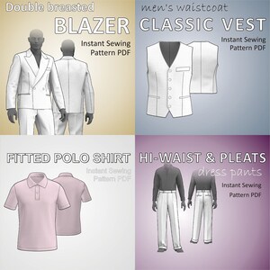 Business Bundle for Men Formal Wear Man Digital Sewing Pattern PDF ...