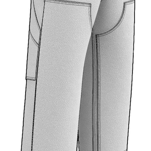 Carpenter Jeans Double Knee Workwear Jeans Utility Pants Wide Leg Loose ...