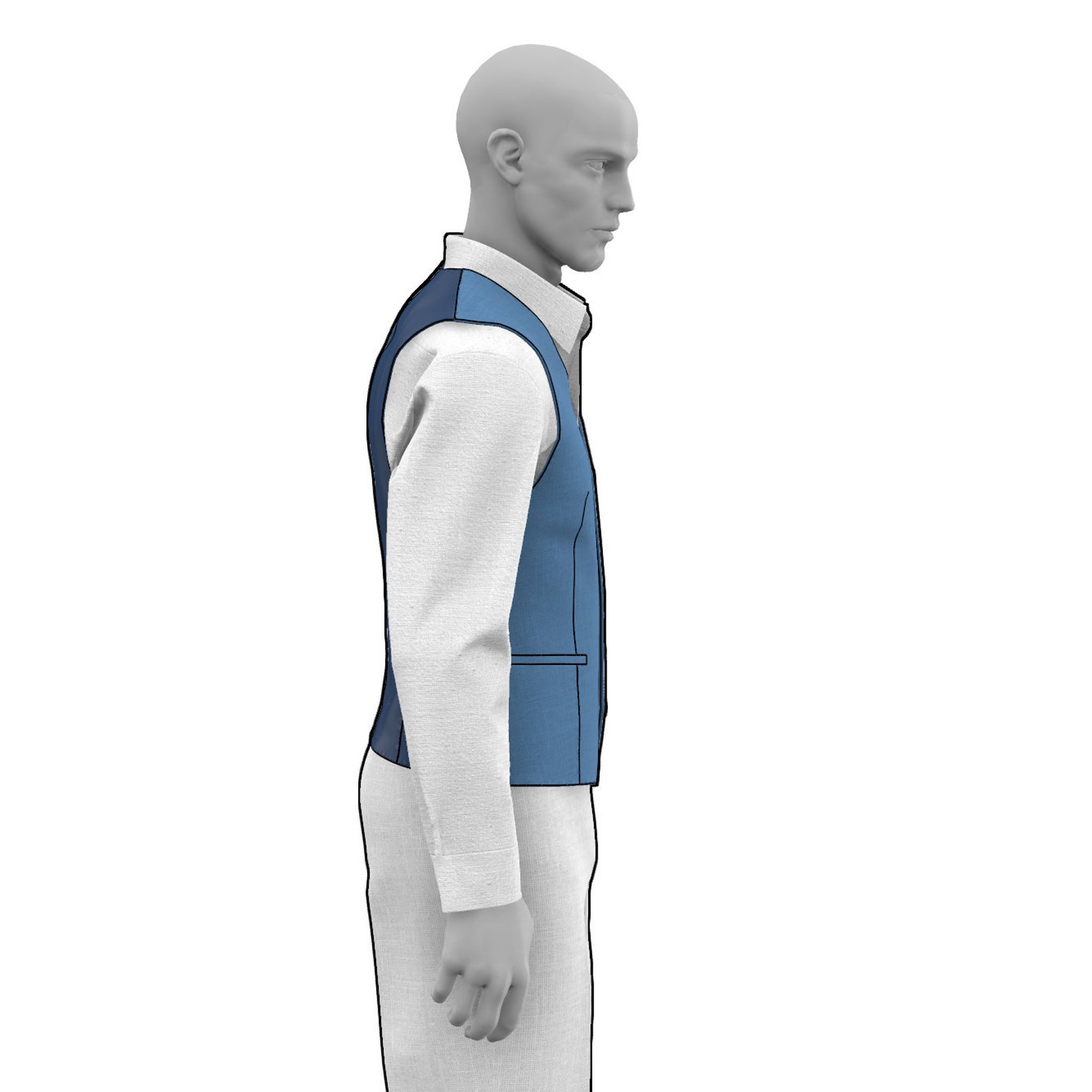 Medium Sizes Classic Vest Pattern for Men Waistcoat Man M + L + XL (US ...