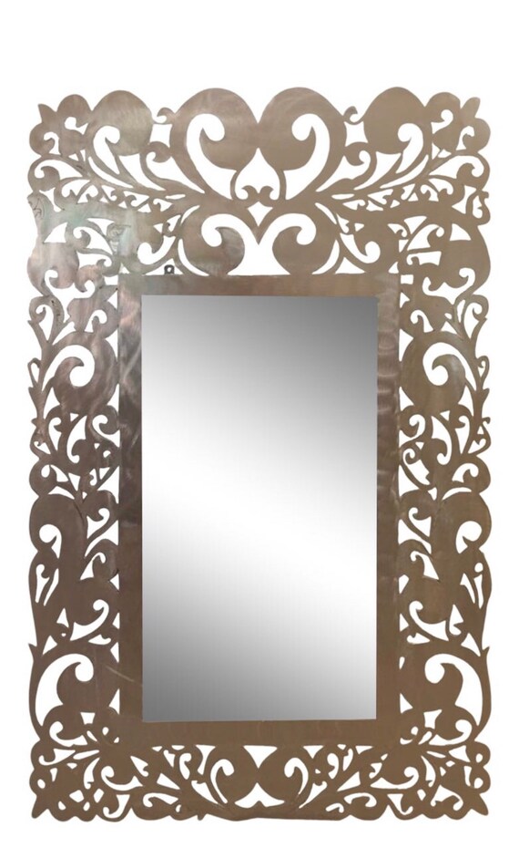Vintage Metal Laser Cut Artisan Mirror - Etsy