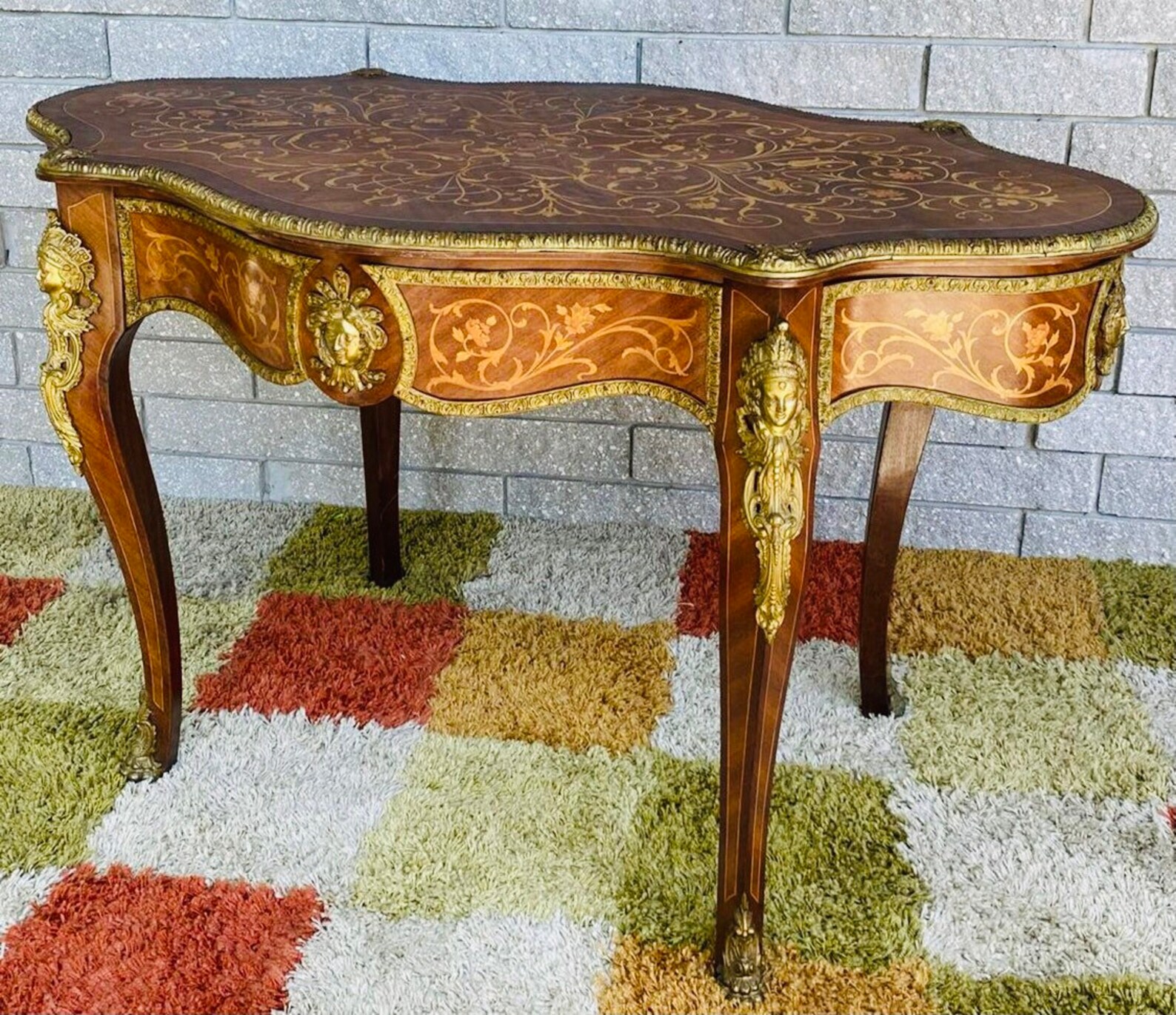Antique French Boulle Style Inlayed and Ormolu Table - Etsy