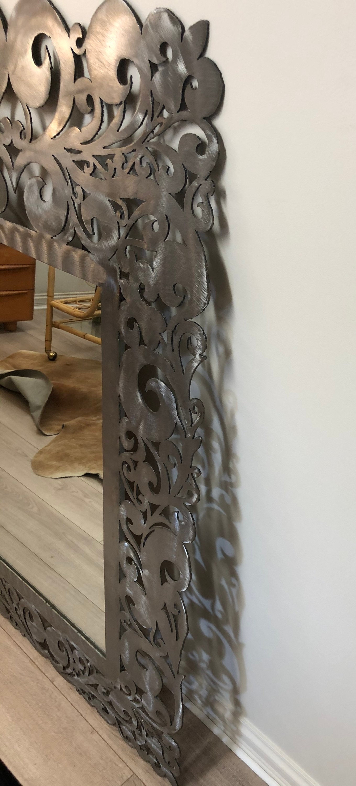 Vintage Metal Laser Cut Artisan Mirror - Etsy