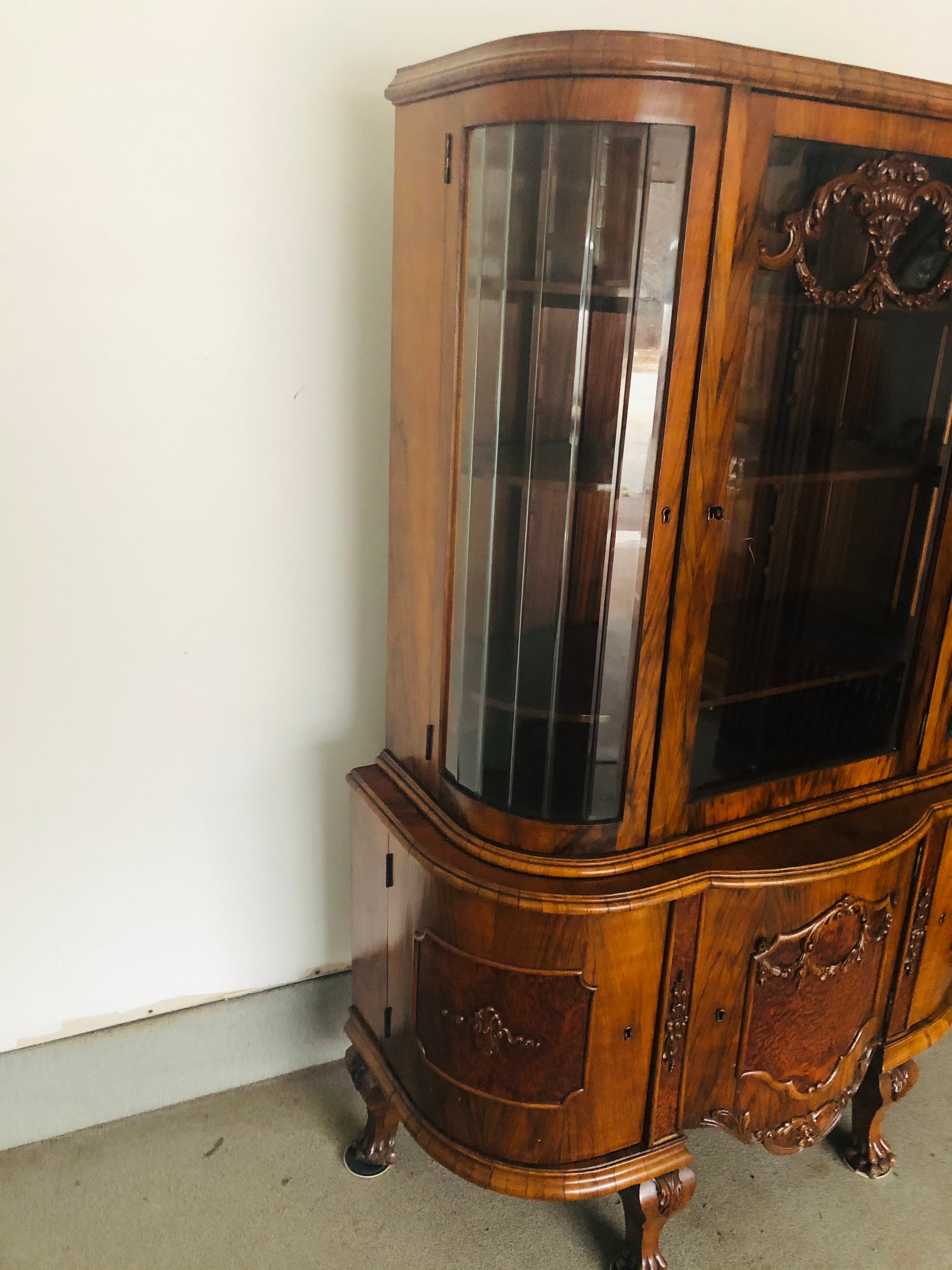 Antique German China Cabinet Etsy
