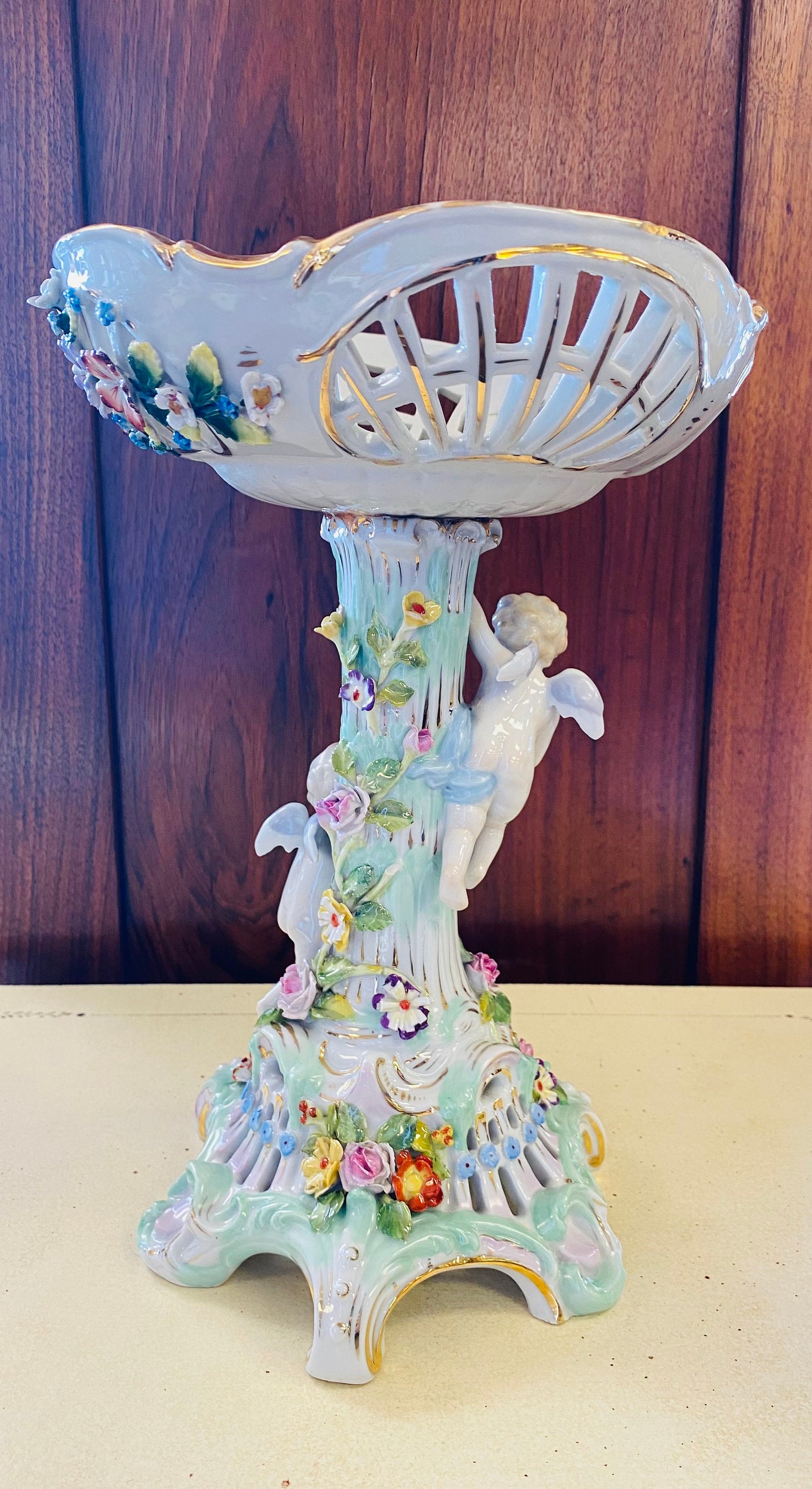 Antique German 19th Century Dresden Porcelain Compote - Etsy