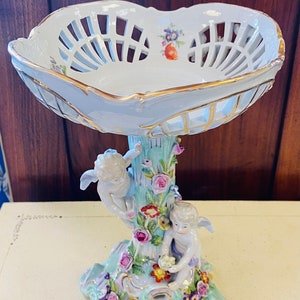 Antique German 19th Century Dresden Porcelain Compote - Etsy