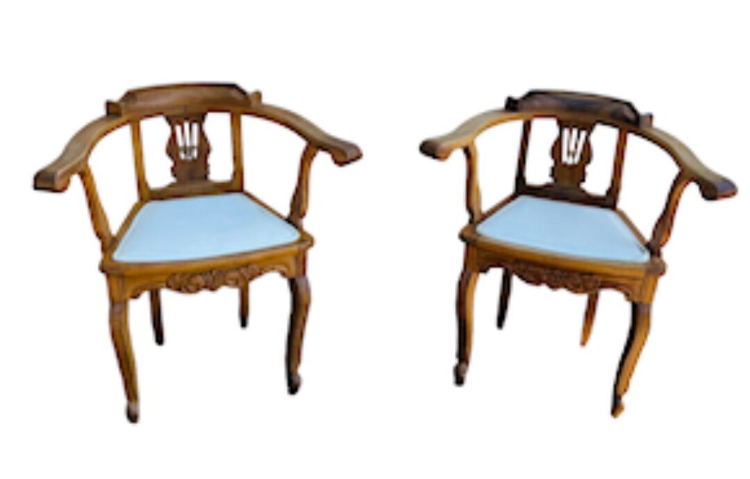 Antique Anglo Asian Edwardian Chairs A Pair - Etsy