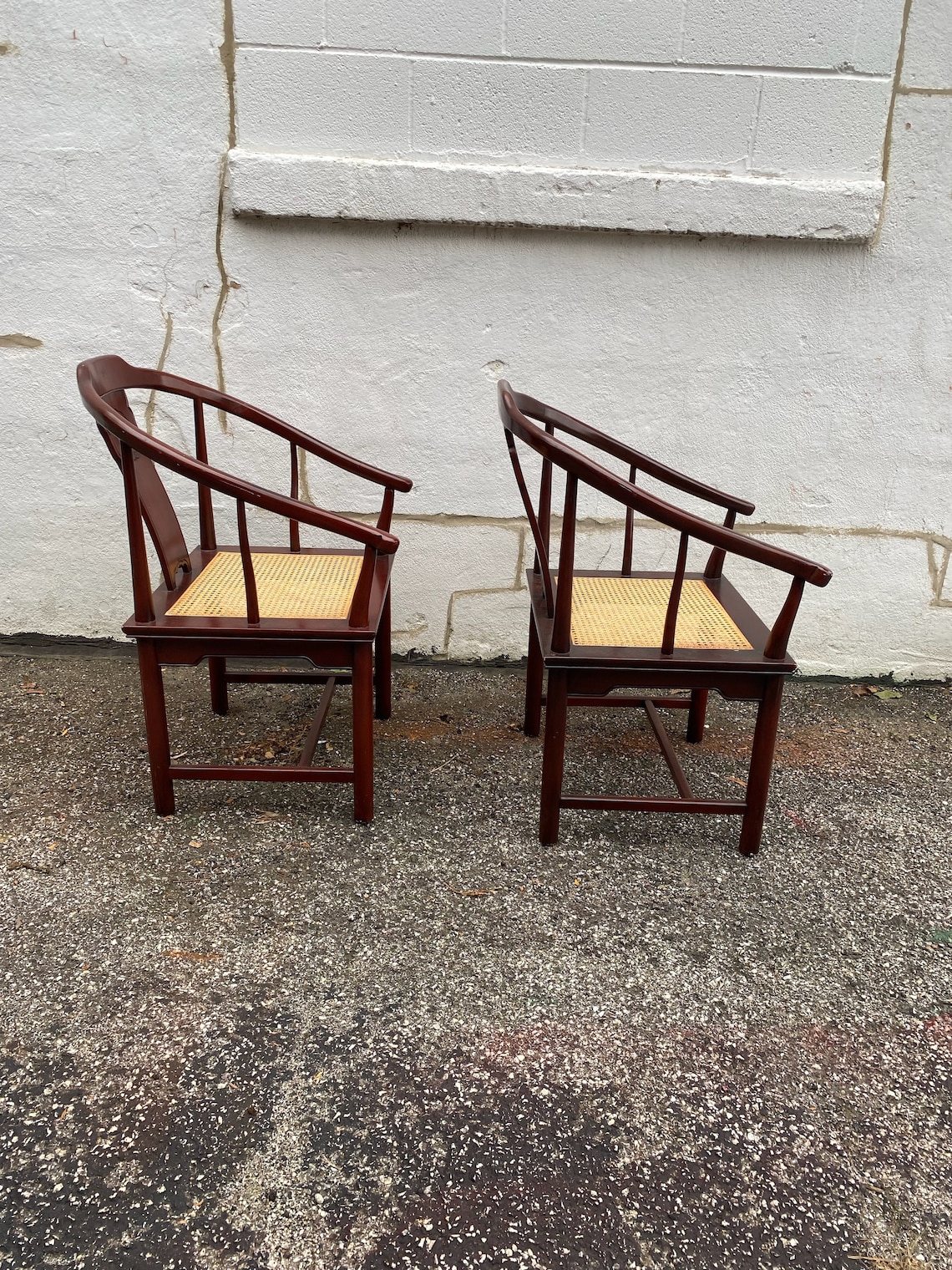 Vintage Asian Inspired Chairs A Pair - Etsy
